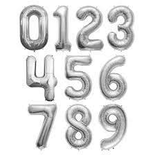 32 inch Silver Number Balloon - Party Balloons - Atoms Qatar